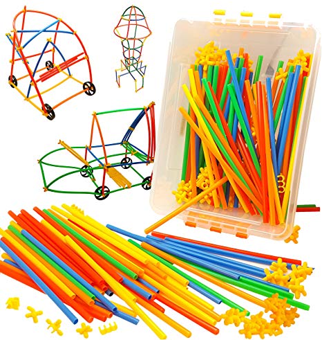Interlocking Straws 600 pc Box - 300 Straws, 300 Brakets – Educational ...
